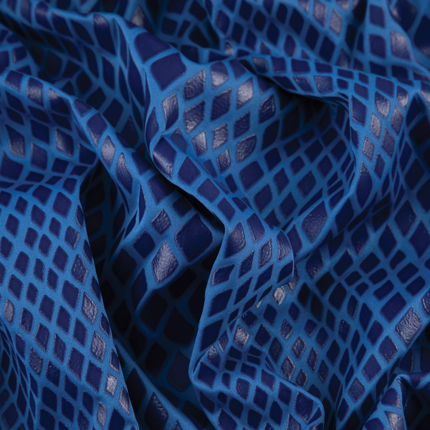 Stretch Fabric, Rubber Python Texture, Blue – Wyla Inc