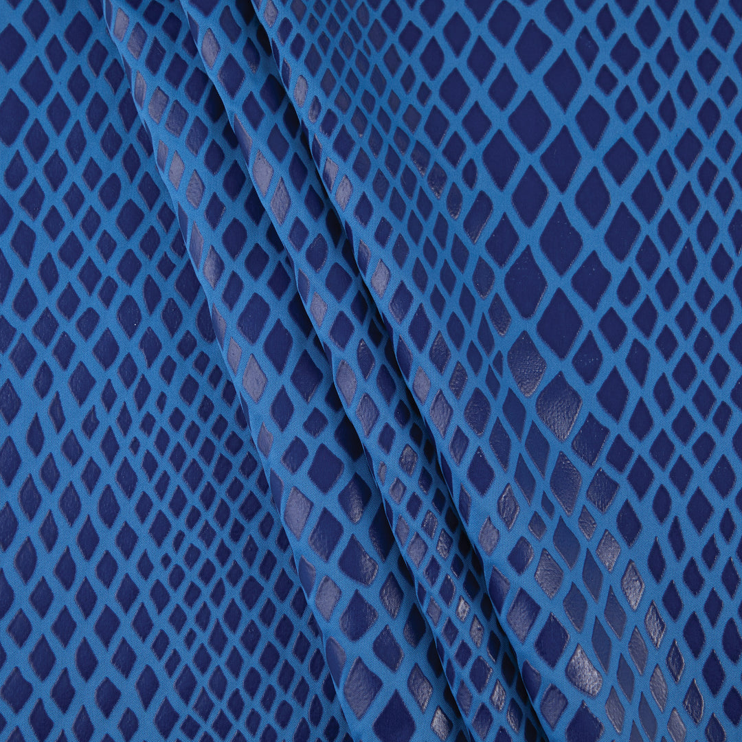 Stretch Fabric, Rubber Python Texture, Blue – Wyla Inc